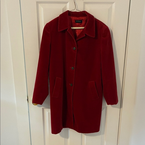 J. Crew | Jackets & Coats | J Crew Womens Rich Red Velvet Coat | Poshmark